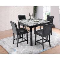 5-Piece Dining Set 42" Square Dining Table Set with 4 Dining Chairs, Dining Room Set for Living ...